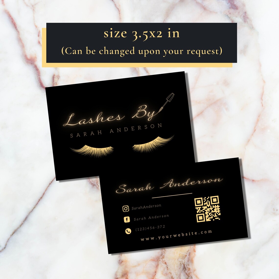 Eyelash Tech Business Cards QR Code Refer Cards Luxe Eyelash - Etsy