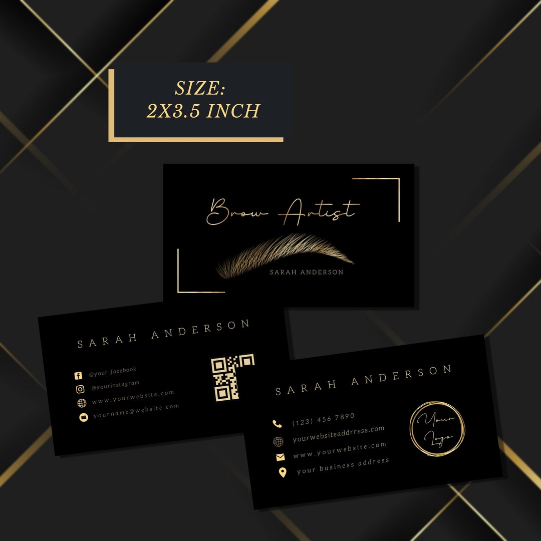 Brow Business Cards Template, Microblading Business Cards, Eyebrow ...