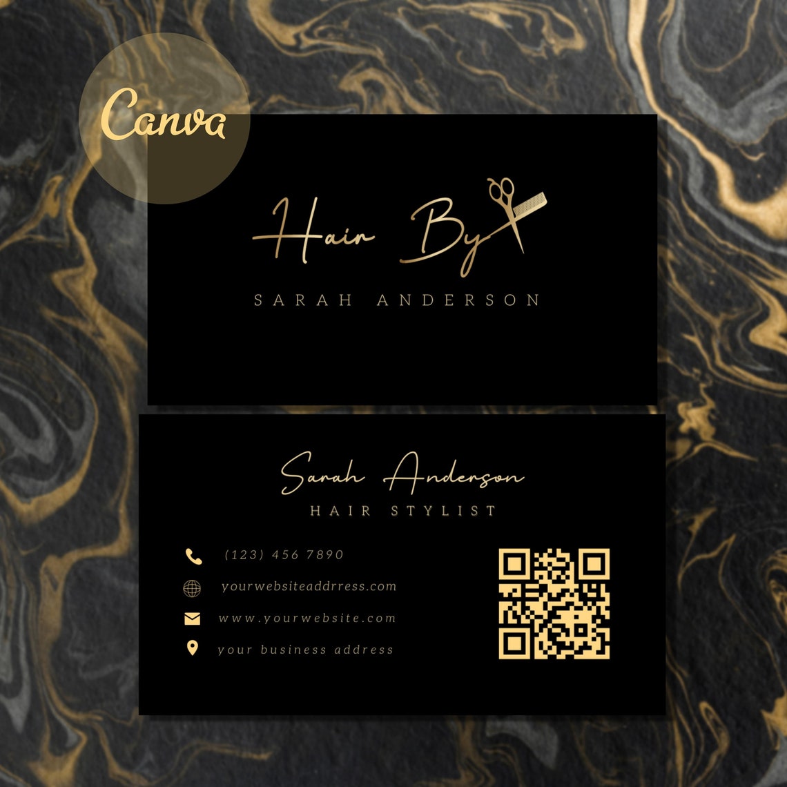 Hair Stylist BUSINESS CARD Template Hairdresser Beauty Salon - Etsy