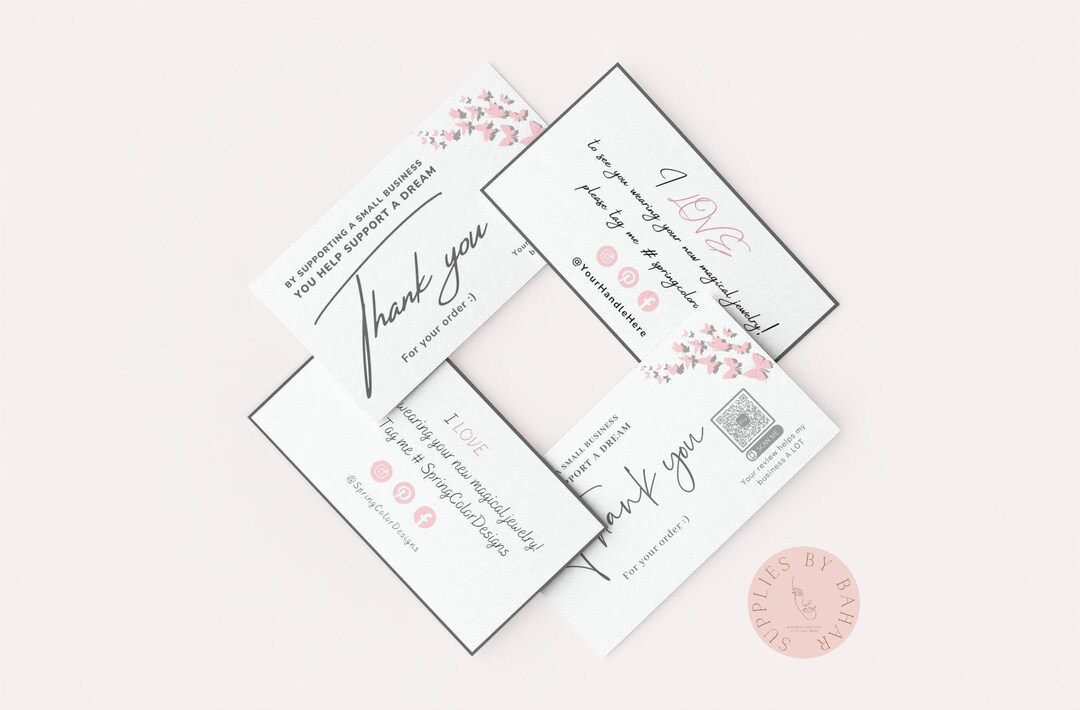 Editable QR Code Thank You Card Template for Small Business, Esty Leave ...