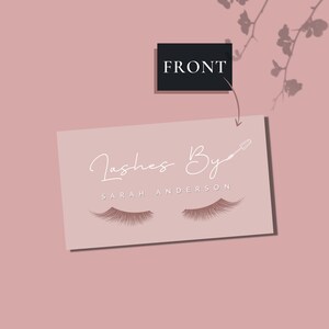 Custom Lash Business Card Template DIY Minimal Pastel Pink Beauty ...