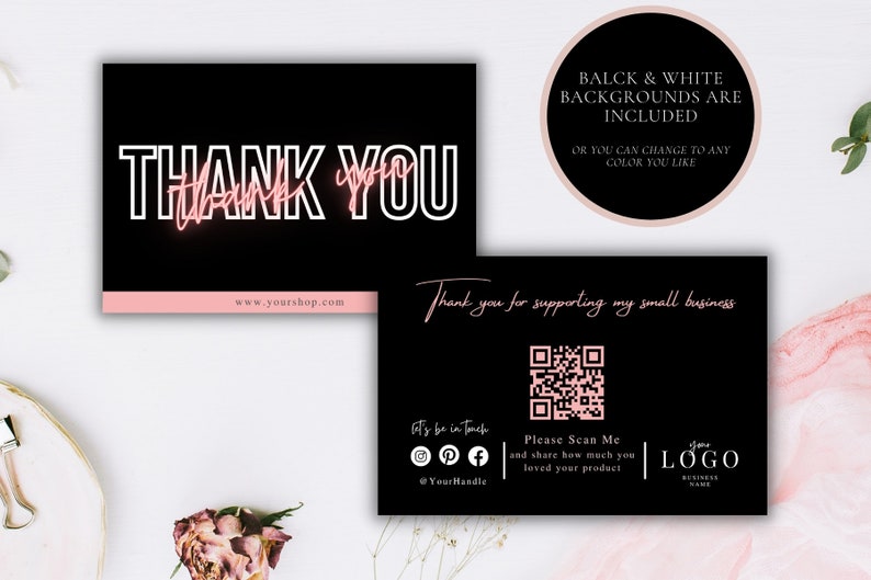 QR Code Template Thank You Card Scan, DIY Client Review Template, QR ...