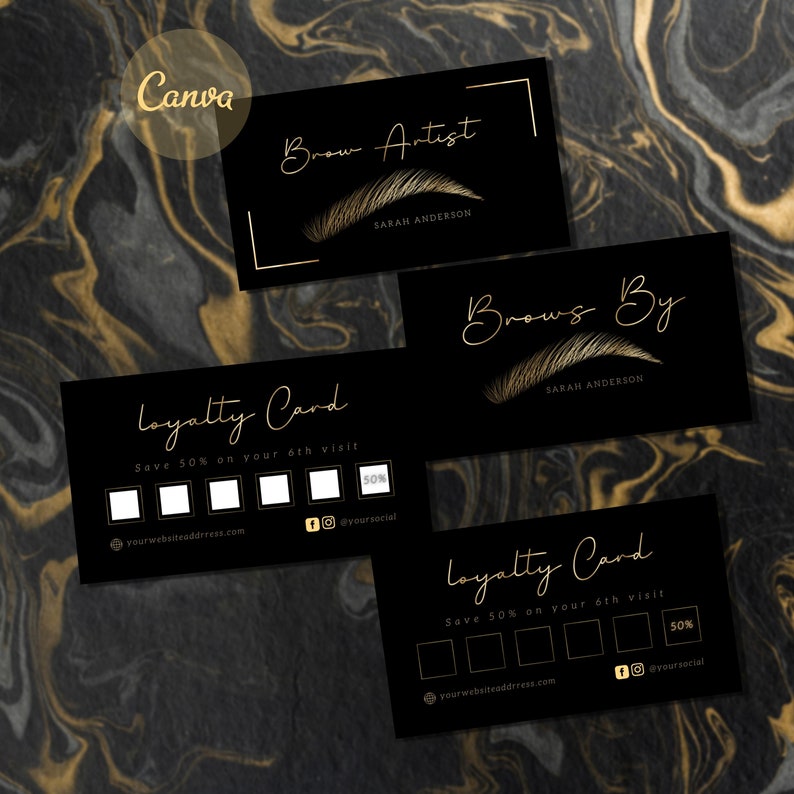 Eyebrow Business Loyalty Card Template, Eyebrow Threading Loyalty Card ...