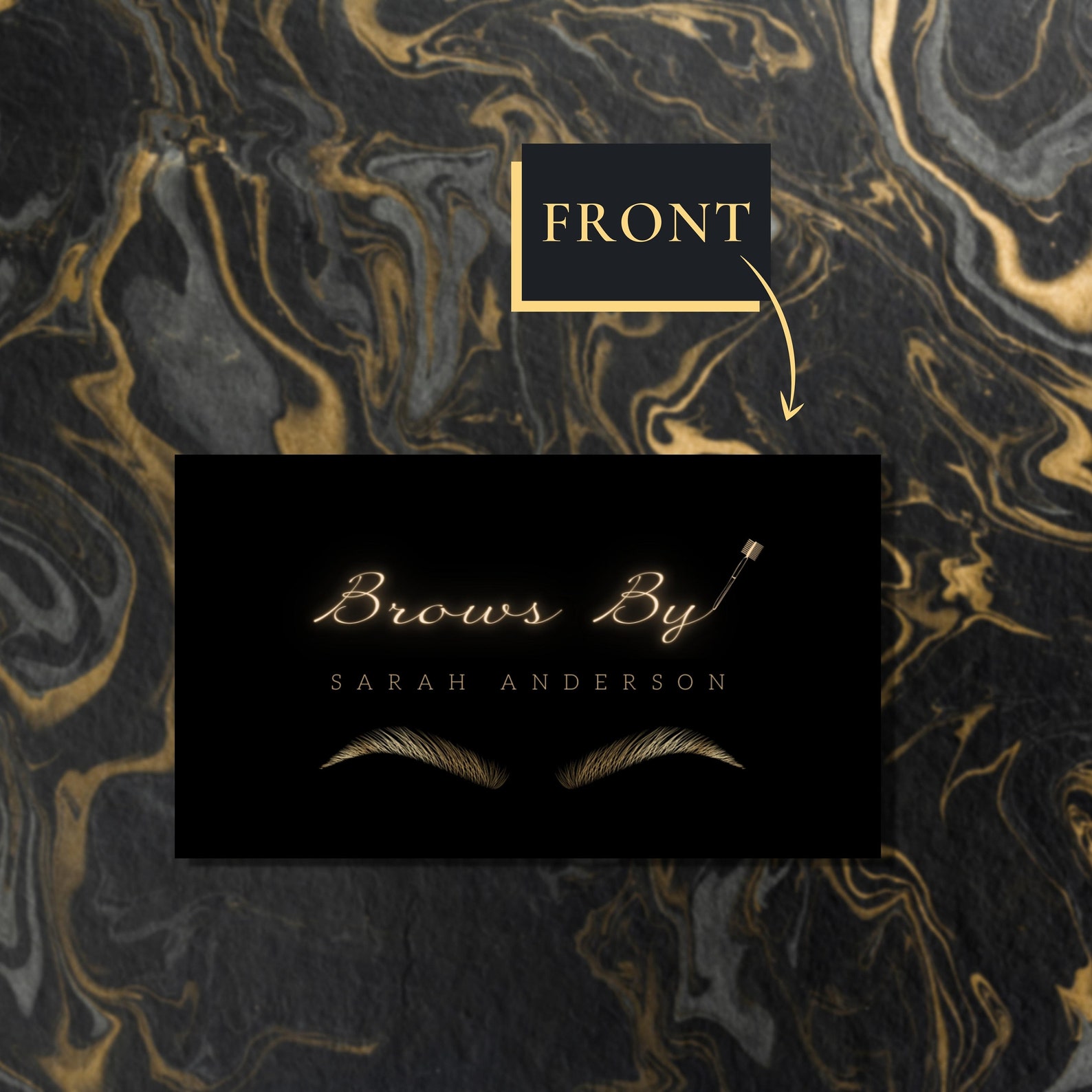 Modern Brow Business Card Design Template, Microblading Business Cards ...