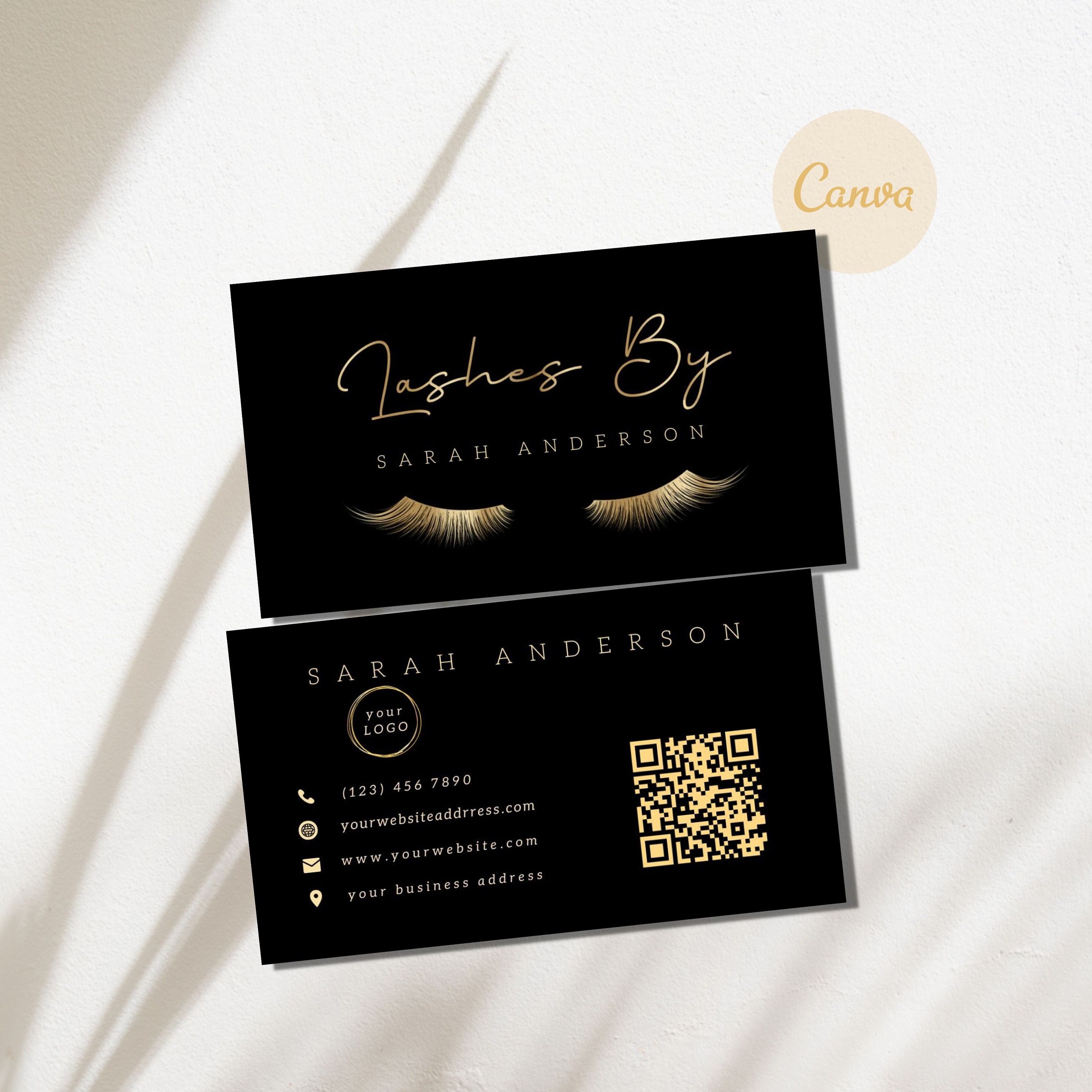 Custom Lash Business Card Template, Lux Lash Extension Business Card ...