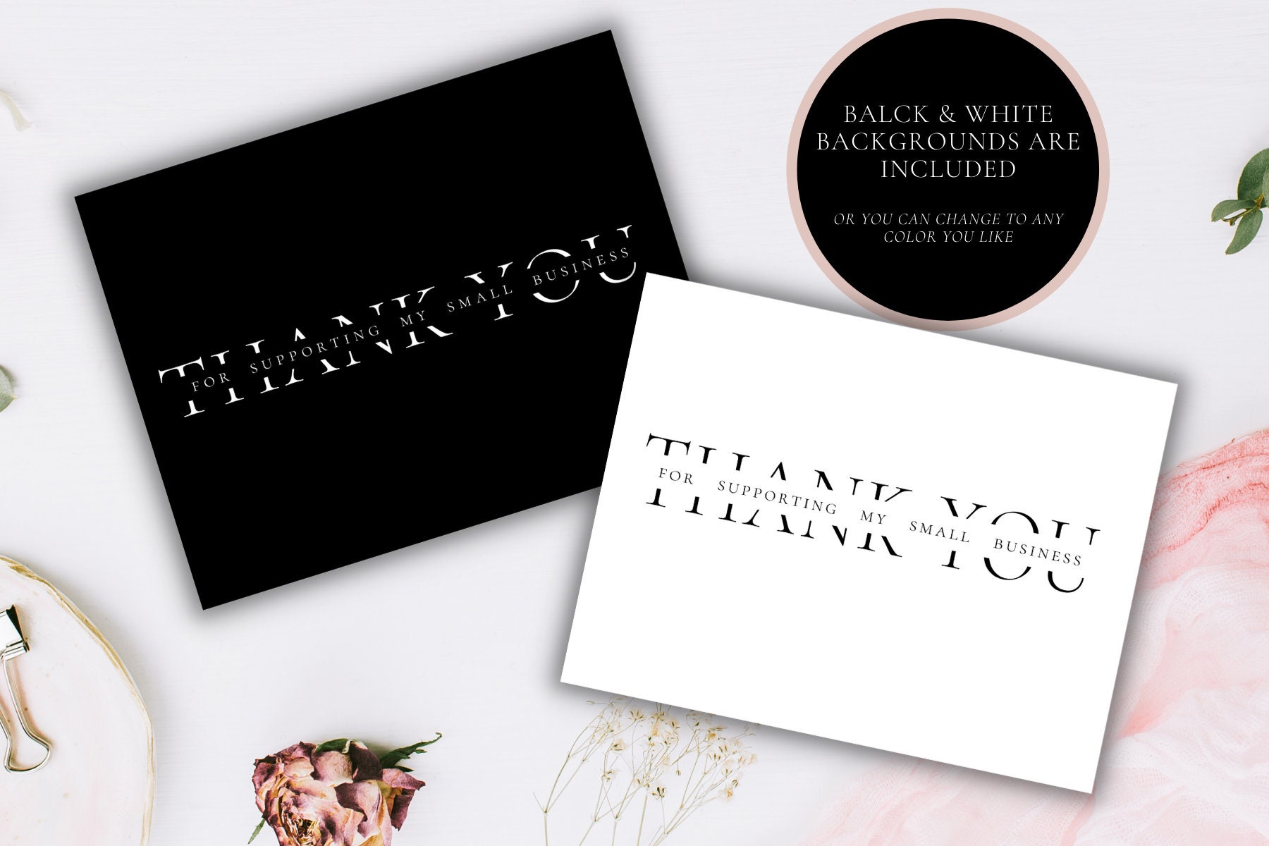 Minimalist Editable Thank You Card Template, Etsy QR Code Review, Small ...