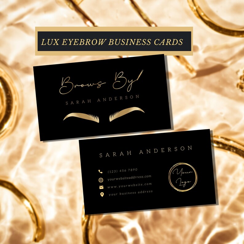 CUSTOM EYEBROW BUSINESS Cards Template, Luxury Brow Business Cards With ...