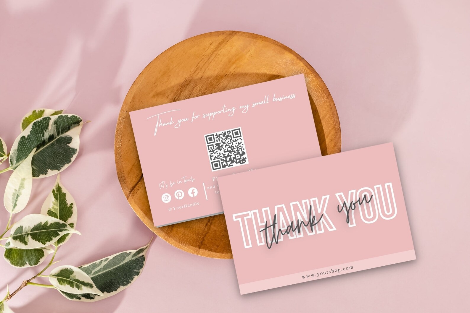 Custom Qr Code Thank You Card Template, Editable Printable Business ...