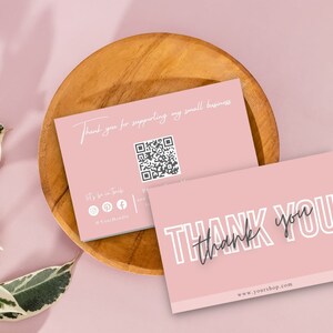 Custom Qr Code Thank You Card Template, Editable Printable Business ...