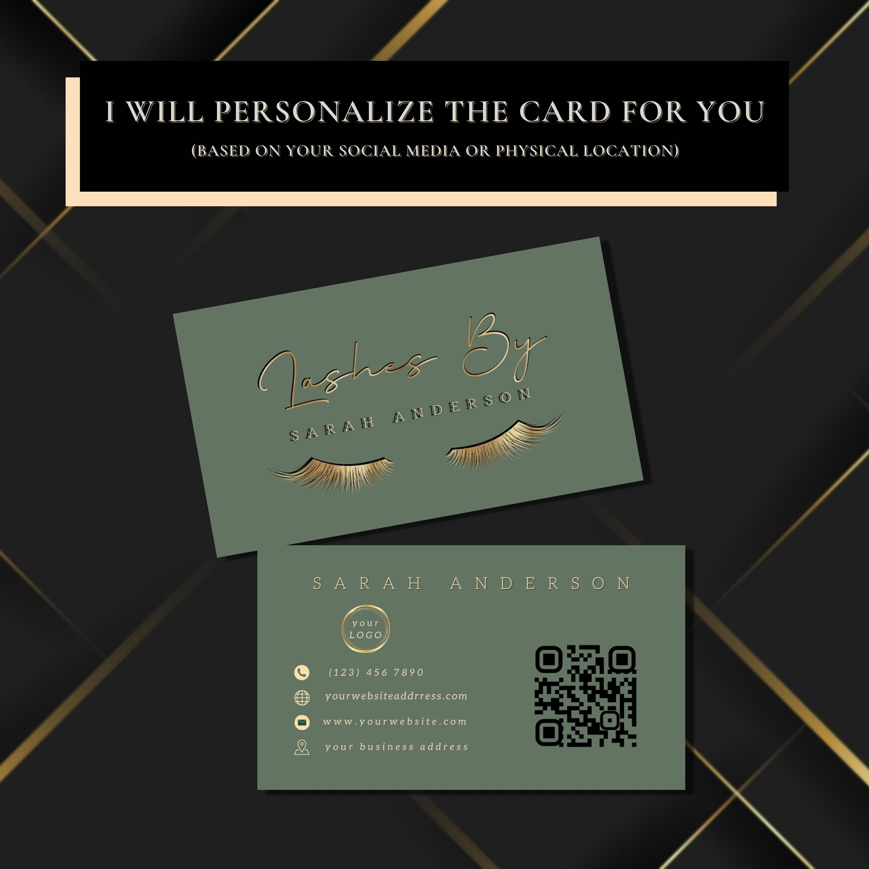 Custom Lash Extension Business Card, Eyelash Tech Business Cards With ...