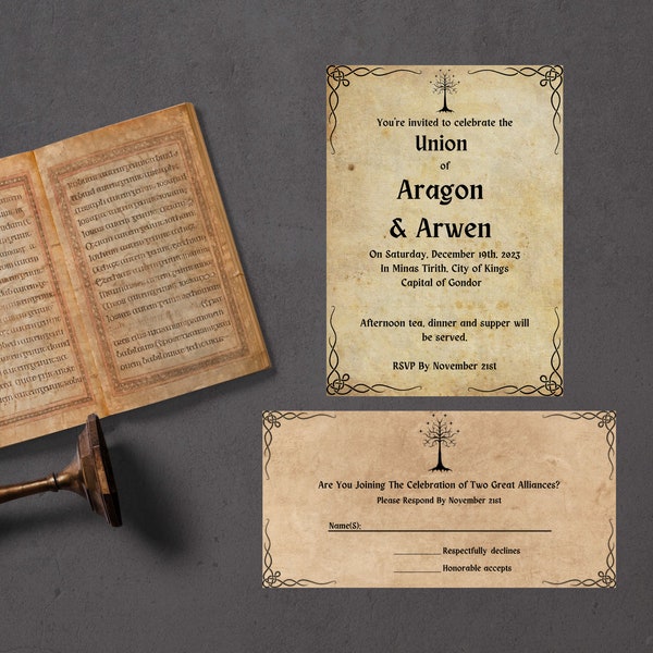 Lord of the Ring Wedding Invitation - Etsy