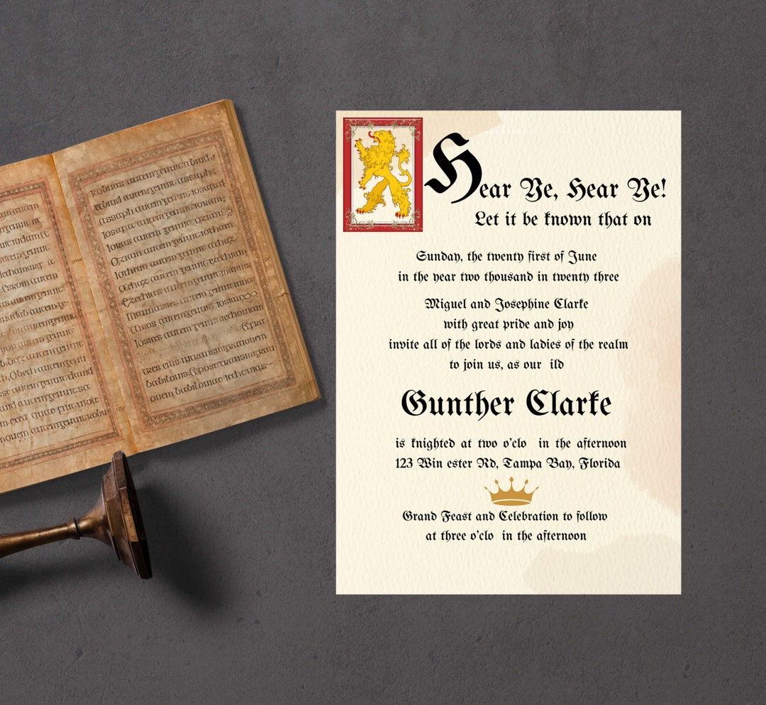 Medieval Invitation, INSTANT DOWNLOAD, Medieval Graduation Invite ...