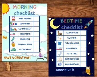 MORNING AND BEDTIME Checklist Unicorn Morning Routine Checklist ...