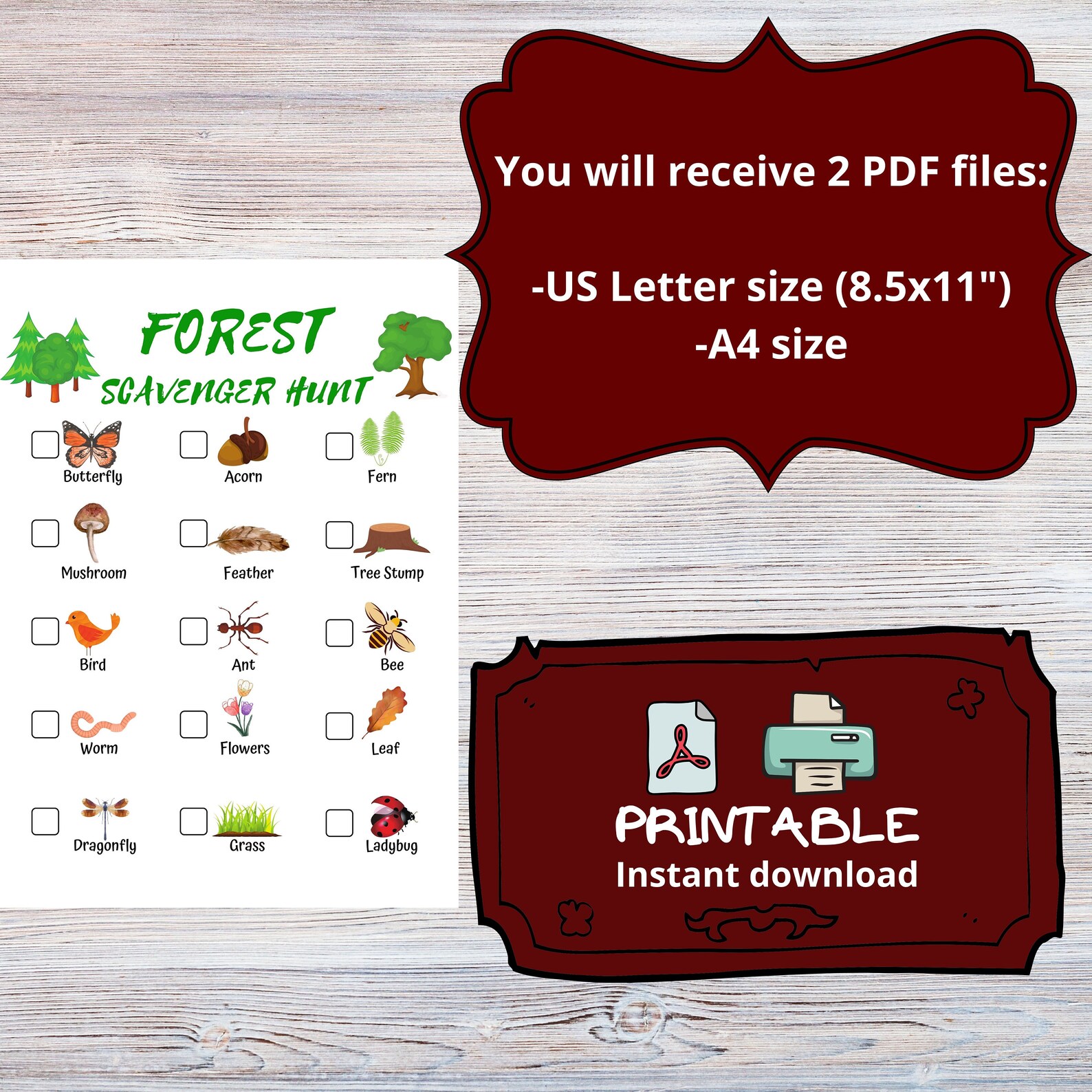 Forest Scavenger Hunt - Nature Scavenger Hunt - Charlotte Mason ...