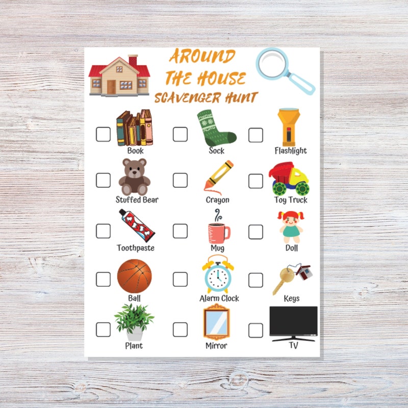 Indoor Scavenger Hunt - Etsy