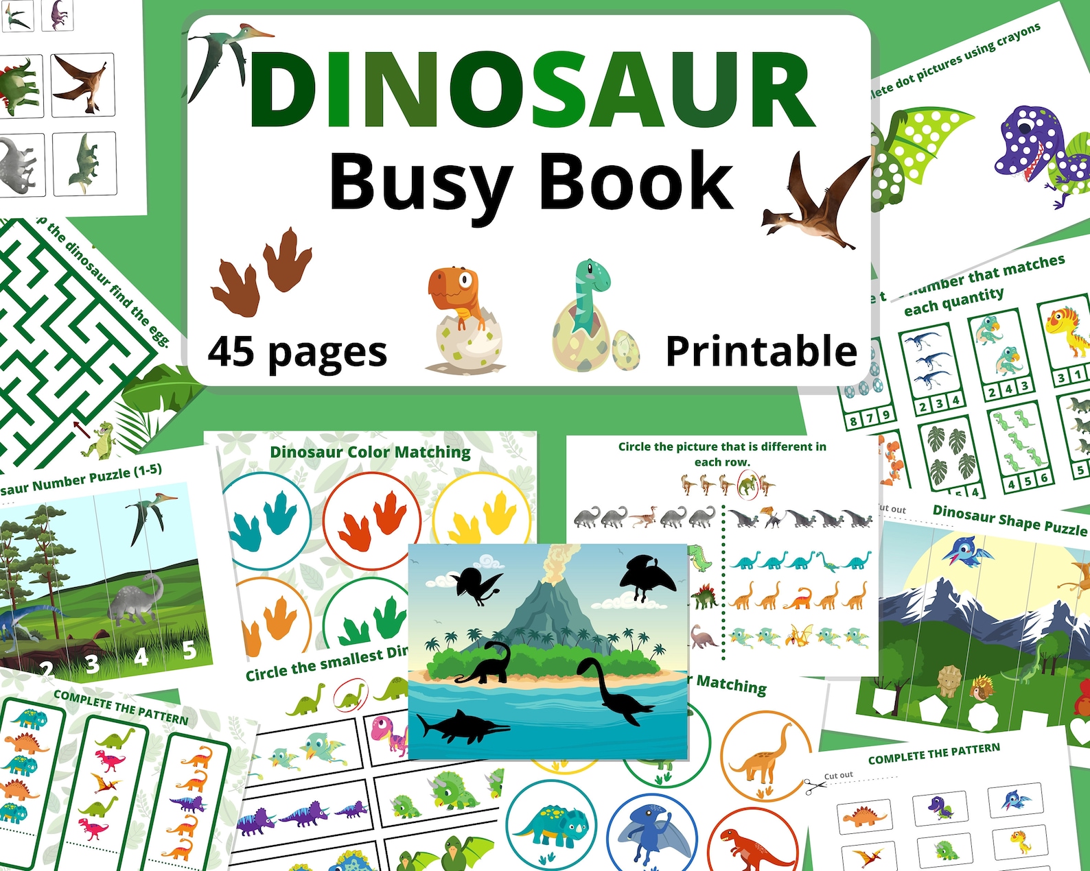 Dinosaur Busy Book for Toddlers, Learning Binder, Distance Learning ...