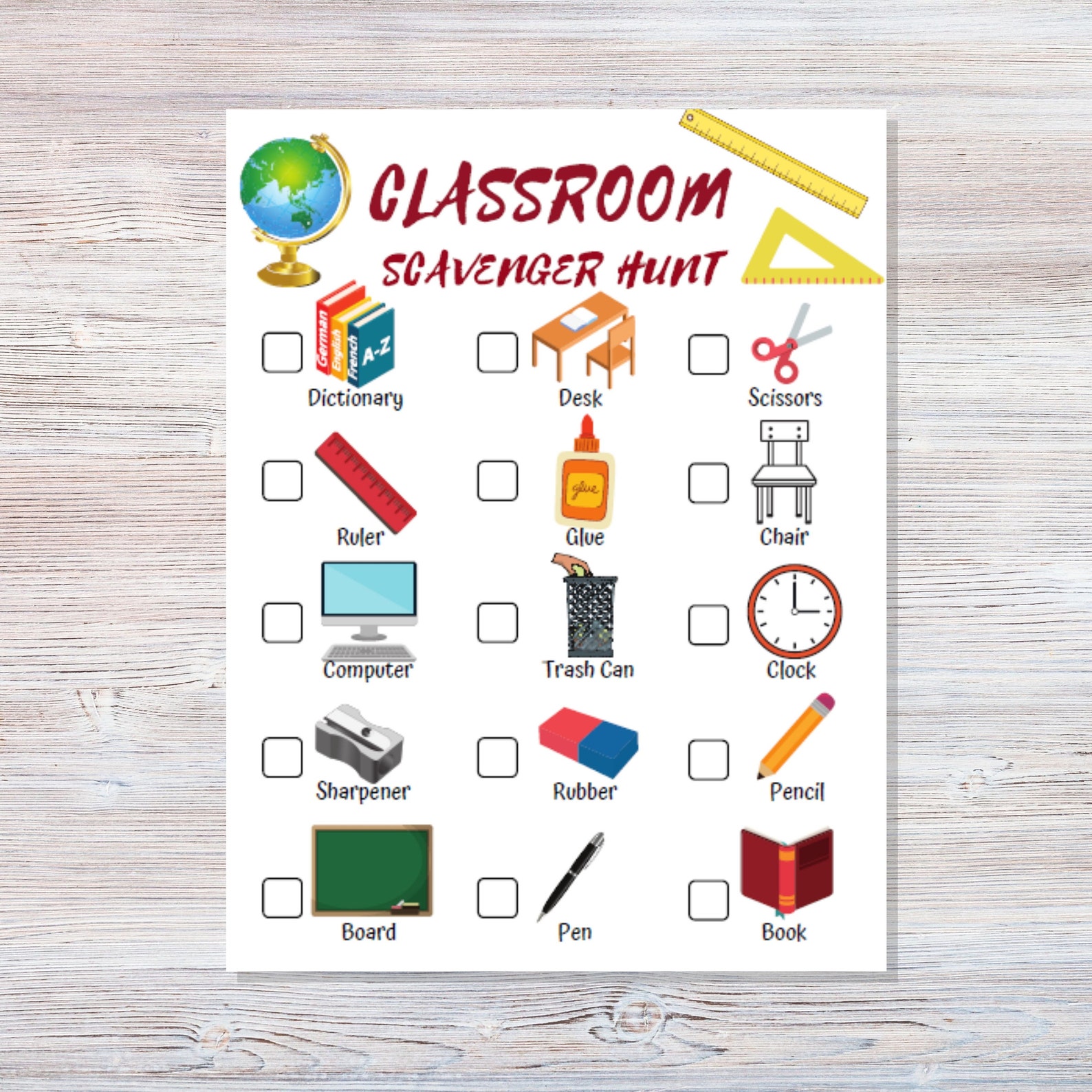 Classroom Scavenger Hunt - Printable - Back to School Scavenger Hunt ...