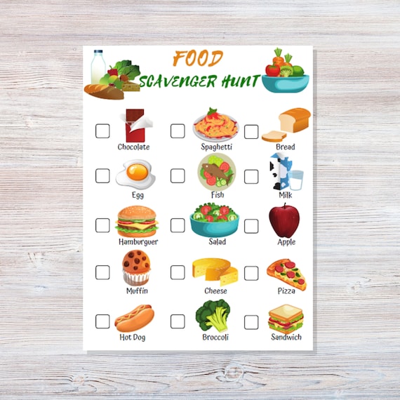 Food Scavenger Hunt Printable Grocery Scavenger Hunt | Etsy
