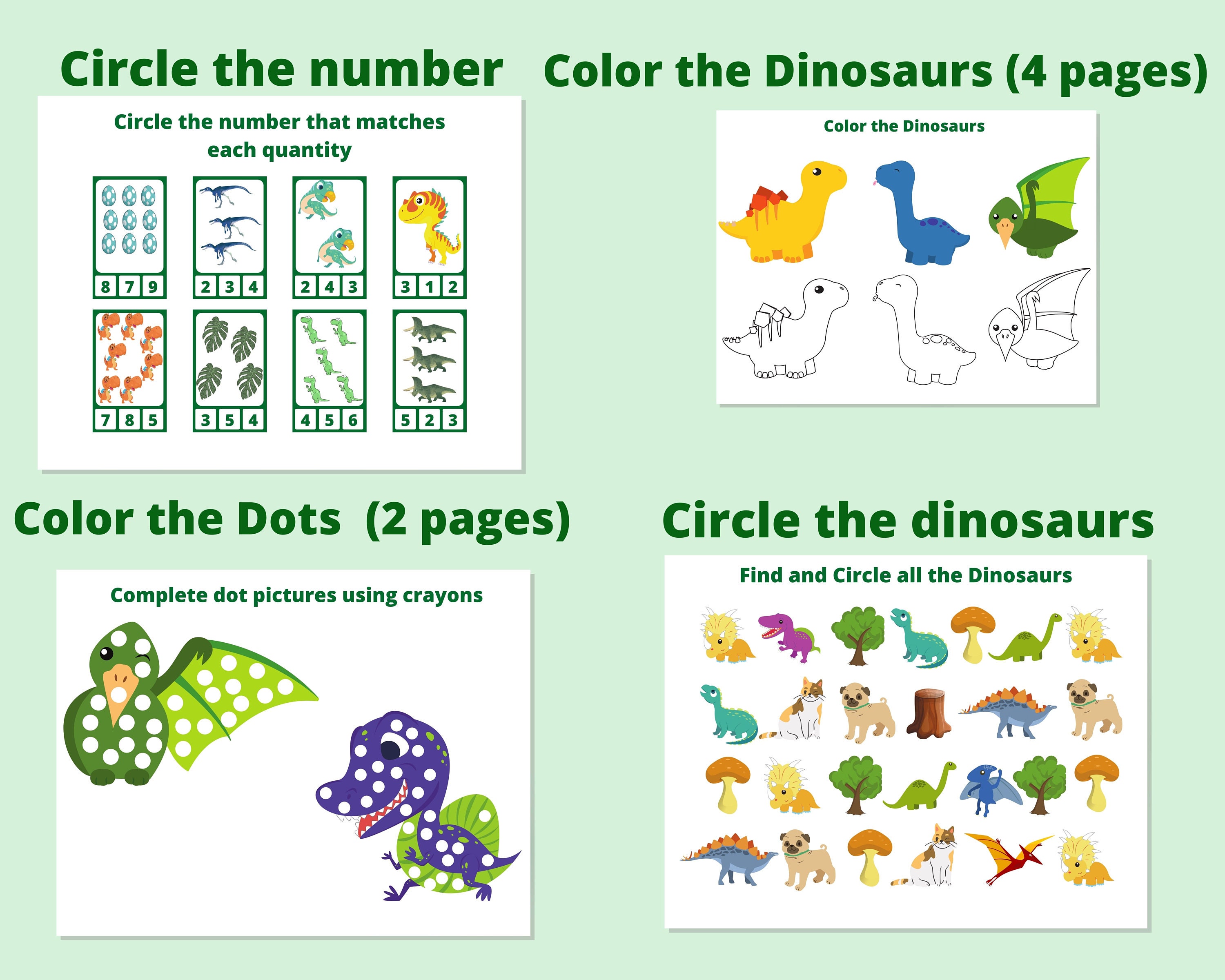Dinosaur Busy Book for Toddlers, Learning Binder, Distance Learning ...