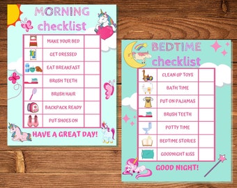 Kids Morning and Bedtime Routine Checklist - Etsy