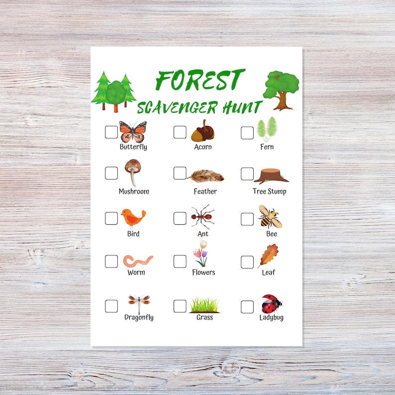 Forest Scavenger Hunt - Nature Scavenger Hunt - Charlotte Mason ...