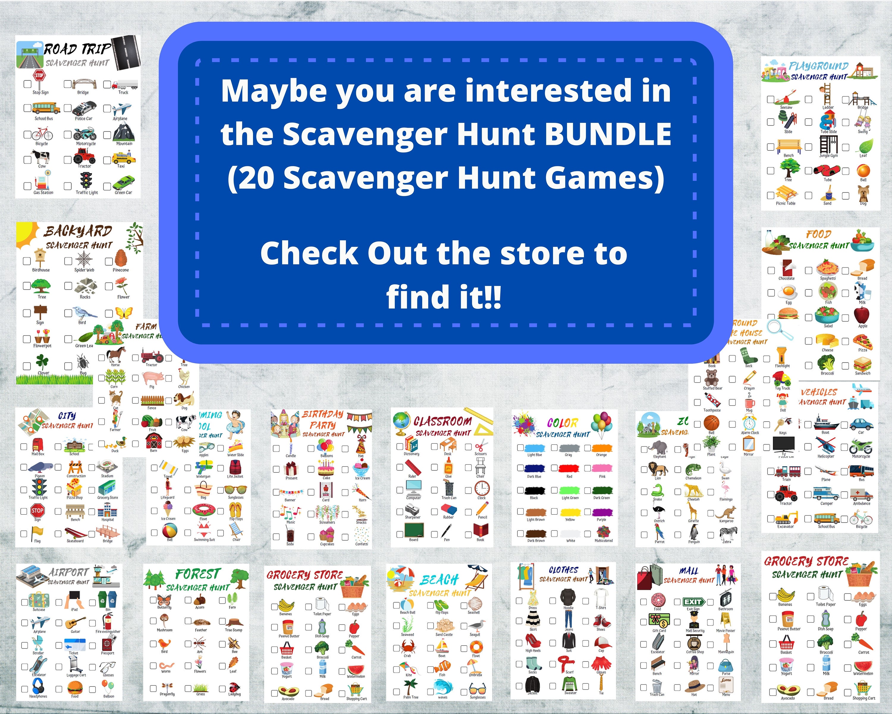 Playground Scavenger Hunt - Printable - Outdoor Scavenger Hunt ...
