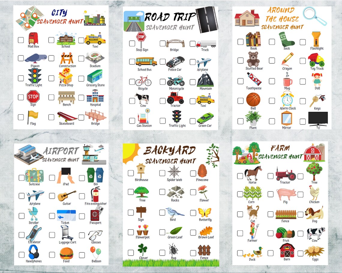 SET of 20 Scavenger Hunt Games -scavenger Hunt BUNDLE - Scavenger Hunts ...