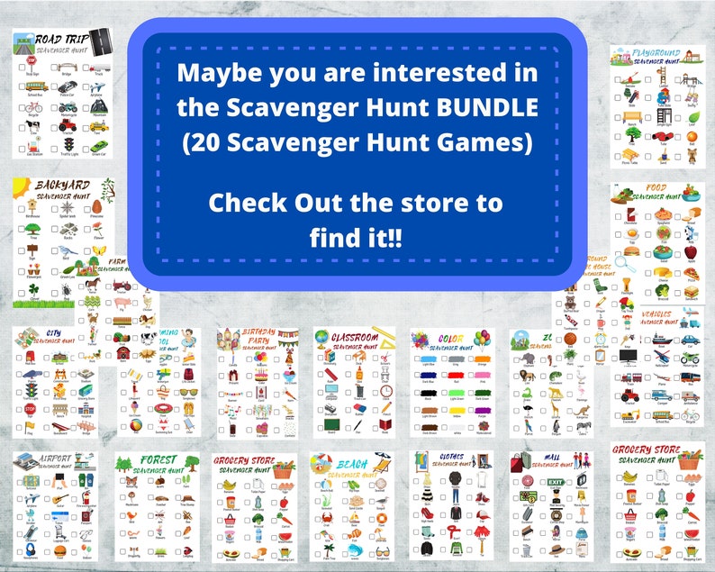 Food Scavenger Hunt - Printable - Grocery Scavenger Hunt Scavenger for ...