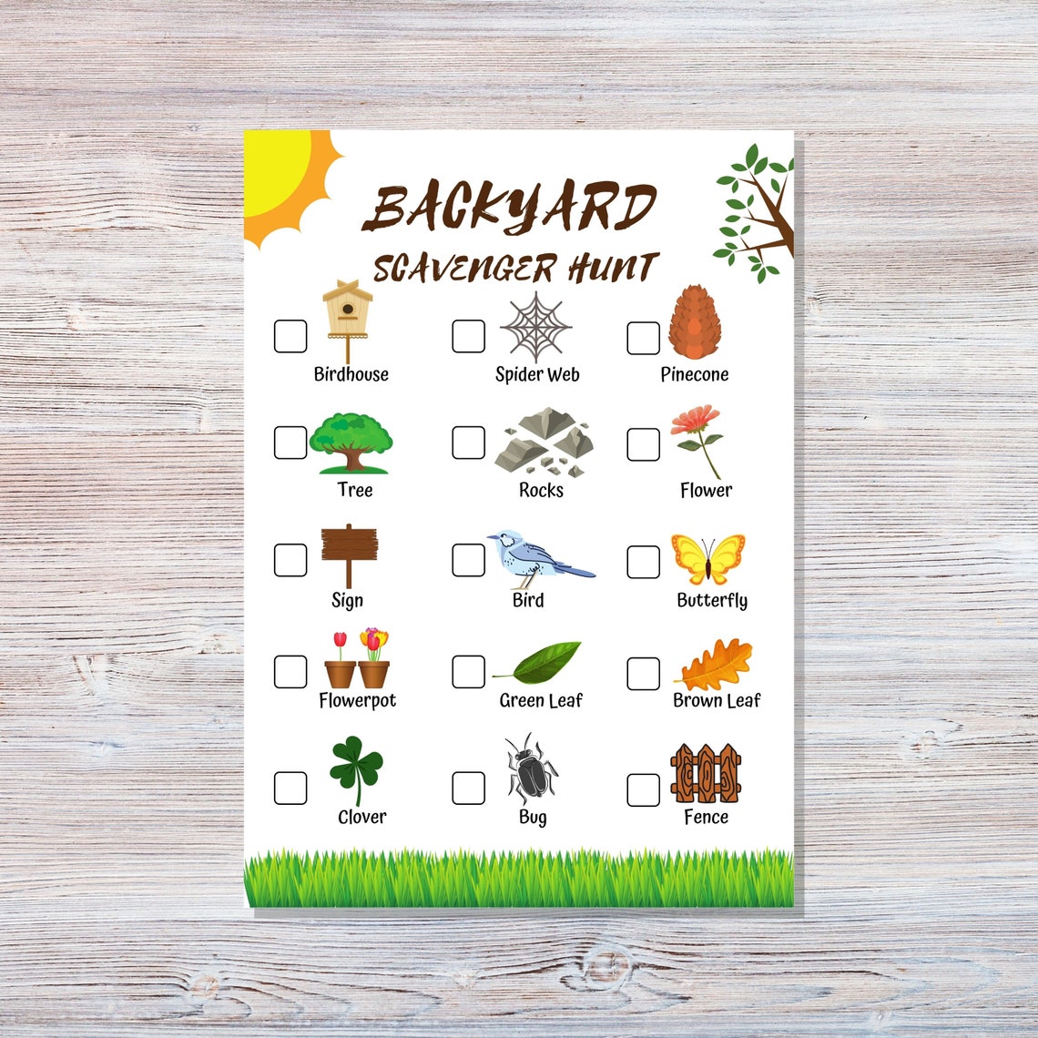 Backyard Scavenger Hunt - Printable - Nature Scavenger Hunt Camping ...