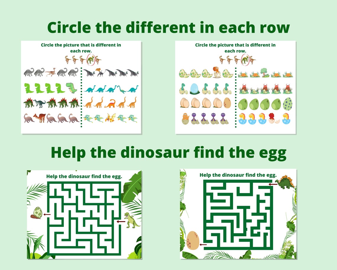 Dinosaur Busy Book for Toddlers, Learning Binder, Distance Learning ...