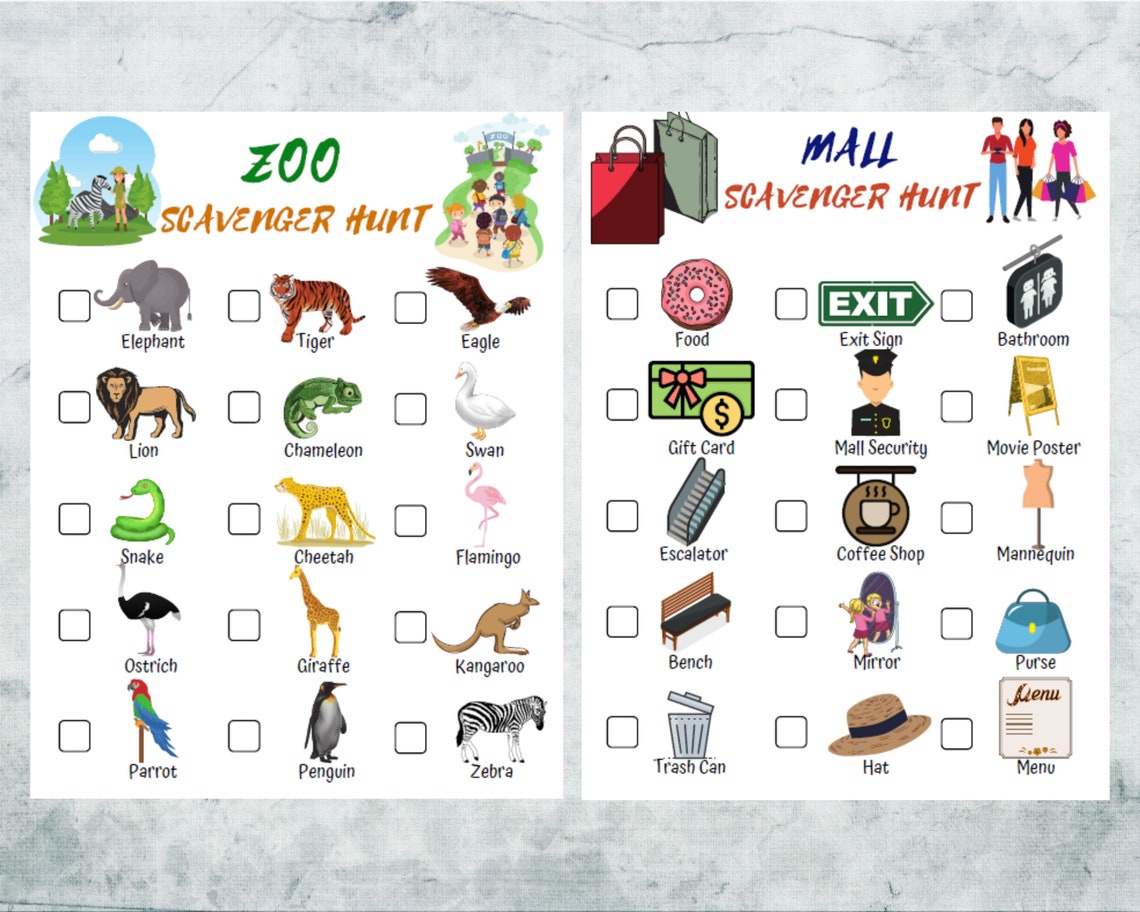 SET of 20 Scavenger Hunt Games -scavenger Hunt BUNDLE - Scavenger Hunts ...