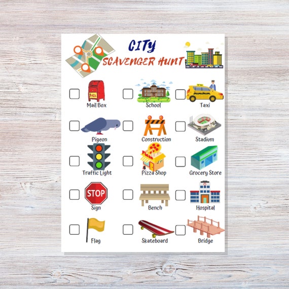 City Scavenger Hunt Printable Outdoor Scavenger Hunt | Etsy