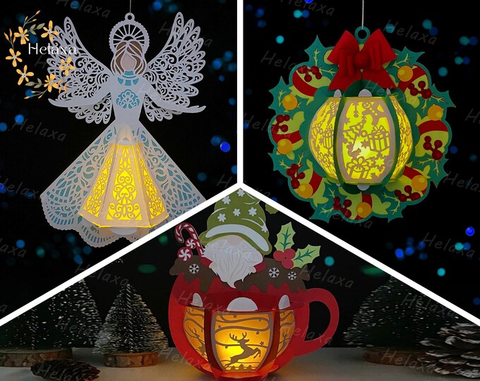 Angel Nativity Shadow Box Svg, Angel Shadow Box Svg, 3d Lantern Svg ...