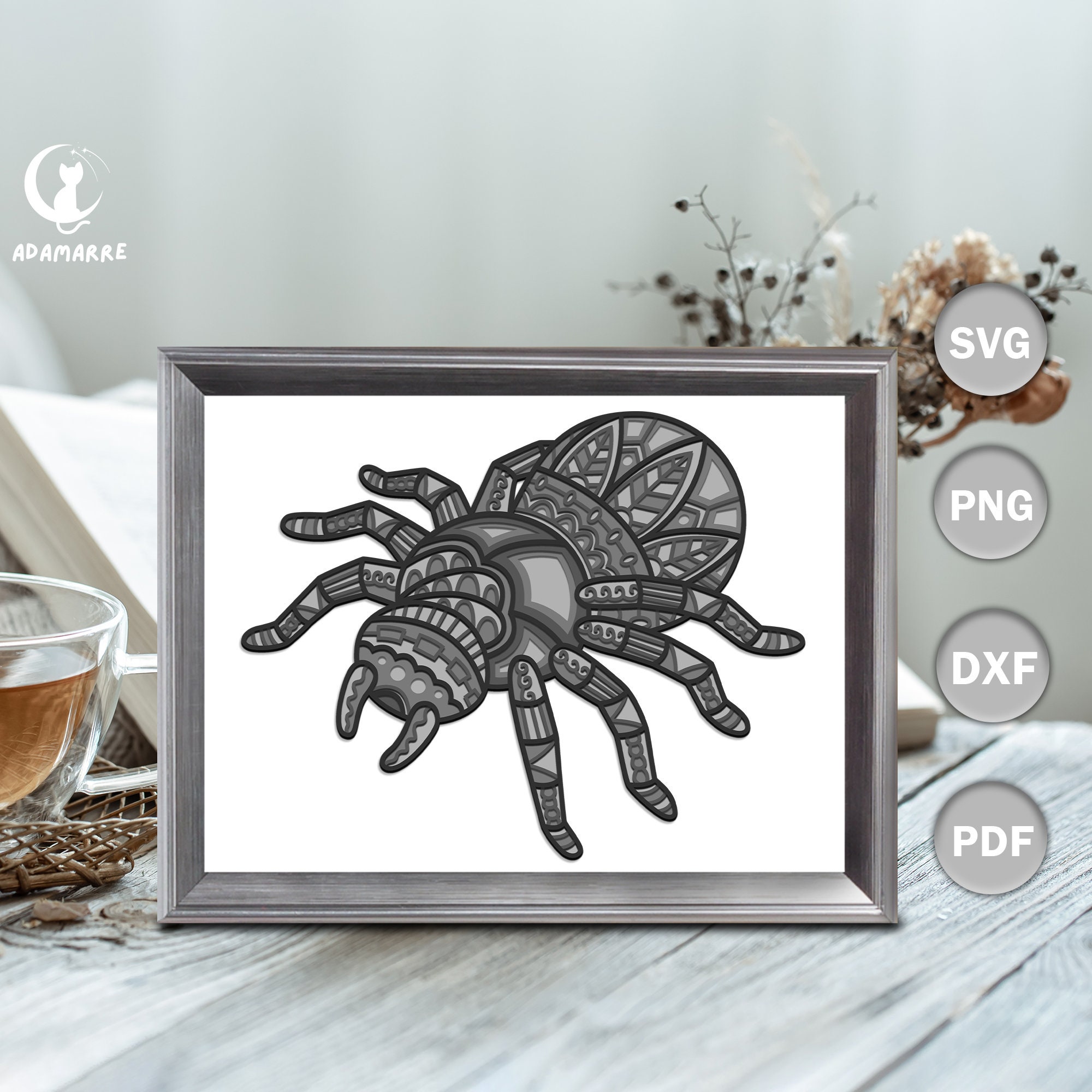 Spider 3D Layered Cardstock SVG Paper Cut Template SVG for - Etsy