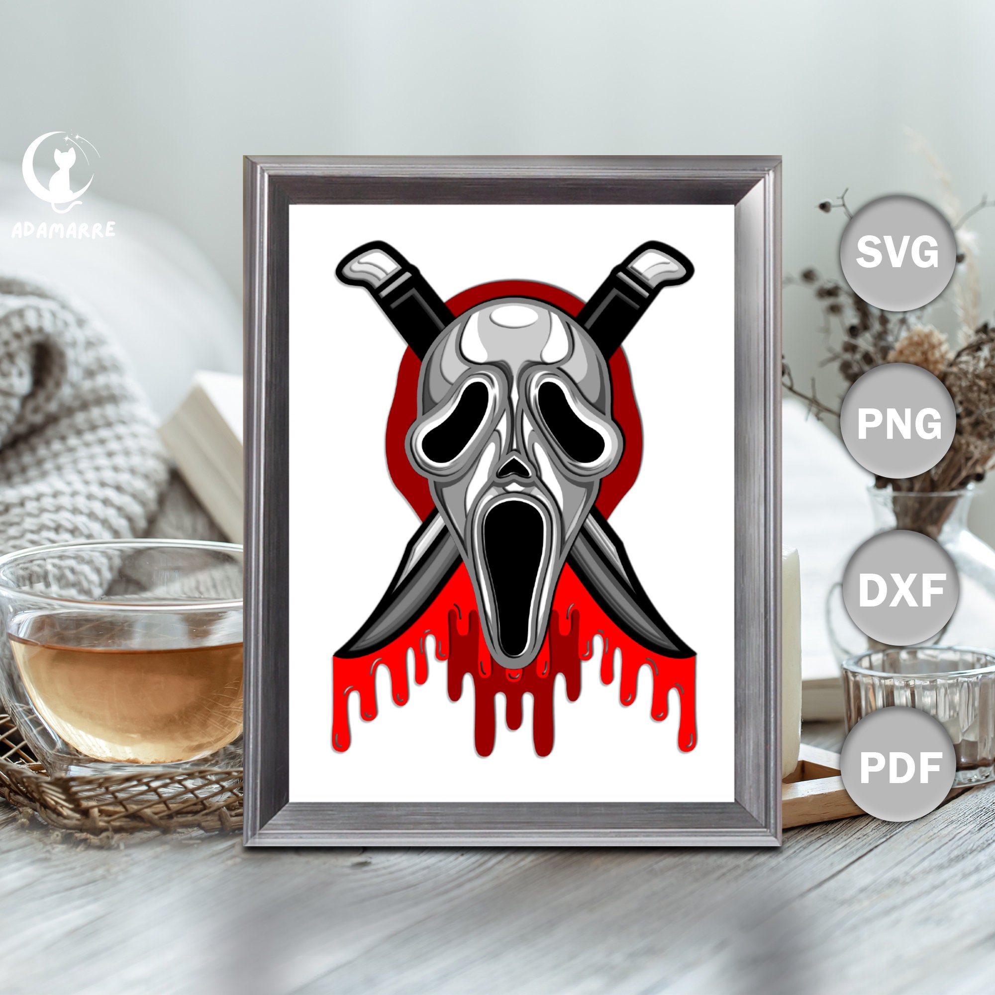 Scream Movie 3D Layered Cardstock SVG Paper Cut Template SVG - Etsy ...