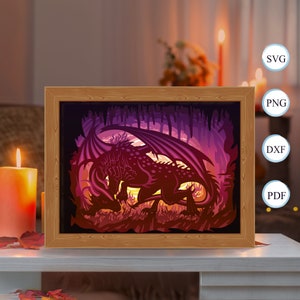 Dragon Shadow Box Files, Paper Cut Light Box Template Files, Shadow Box ...