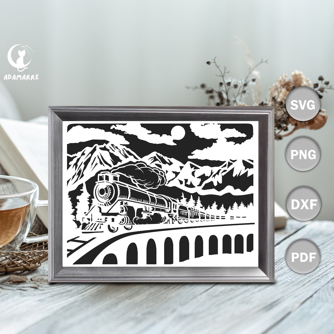 Old Train Cricut SVG, Easter Kirigami, Paper Cut Template, SVG Files ...