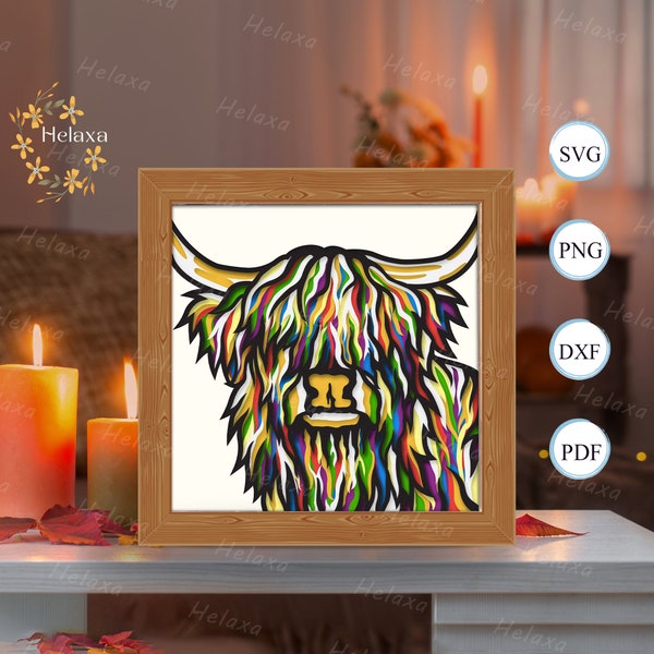 Highland Cow Shadow Box - Etsy