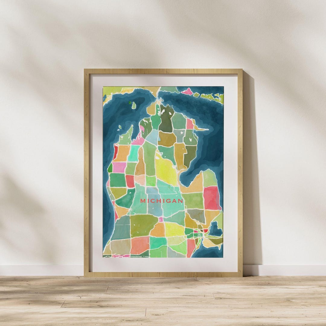 Custom City Watercolor Map Canvas Art, Original Watercolor Map, Wall ...