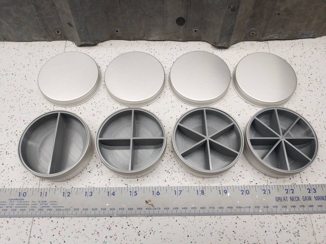 Seven Star Round Tin Tray Divider Insert Organizer Circular Medicine ...