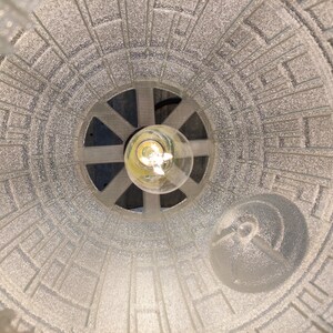 3D Printed Death Star Lamp – Frosted Pendant Light With Edison Bulb - Etsy