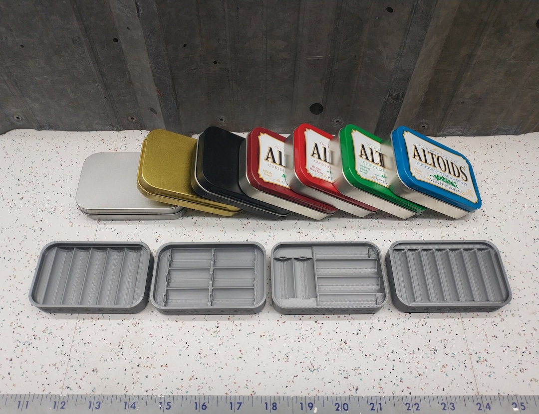 Altoids Tin Battery Organizer Insert, AA AAA CR123, Silver PLA - Etsy