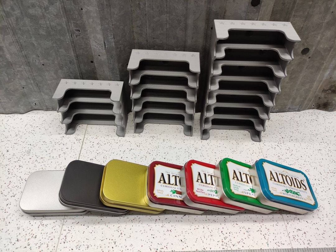 Seven Star Altoids Tin Caddy Rack Wall Desk Mounted Storage Collection ...