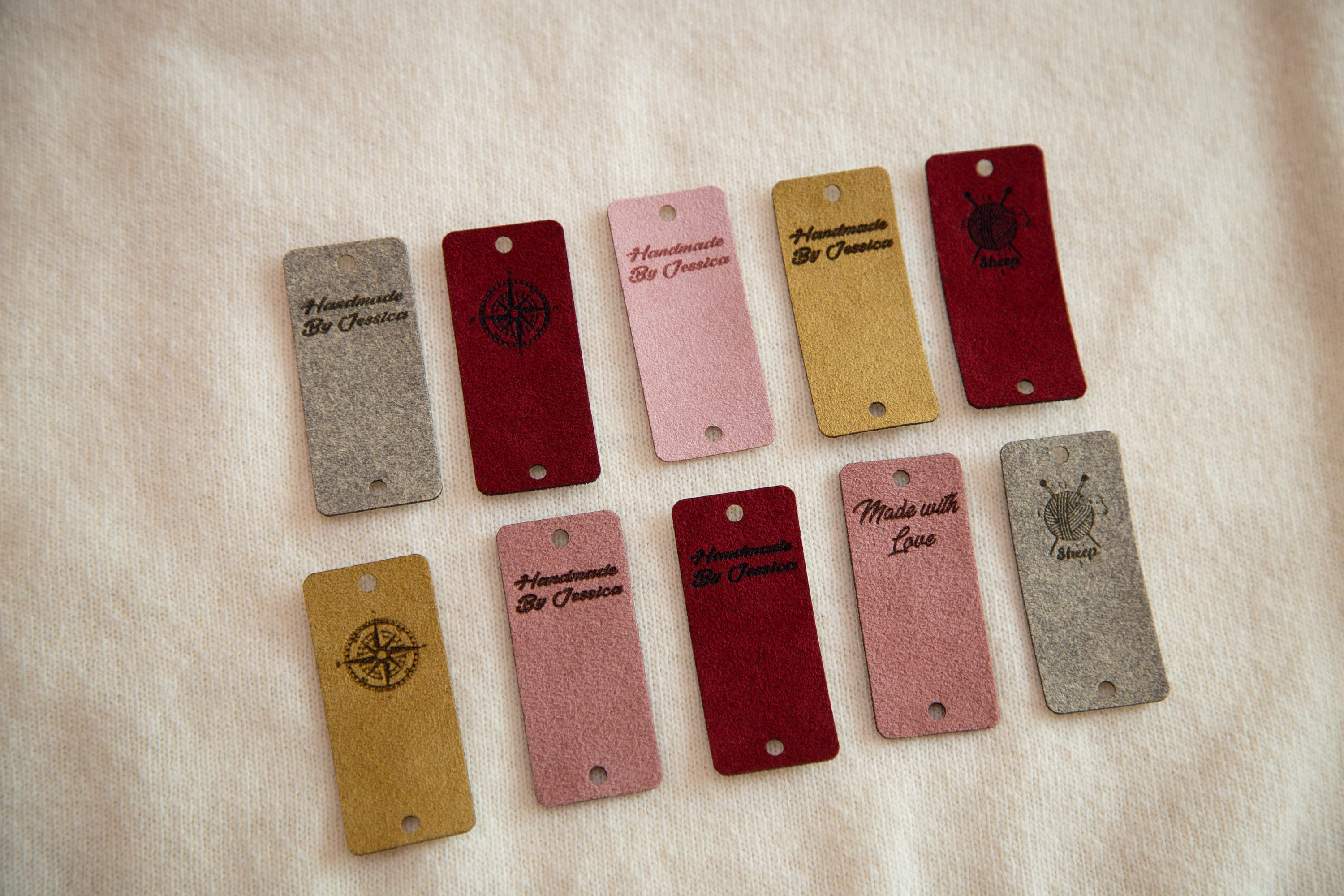 Faux leather tags. Rivet labels. Personalized tags. Clothing | Etsy