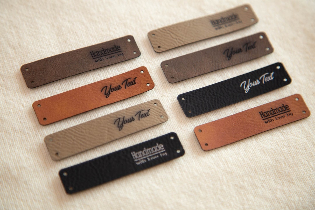 Personalised Tags. Faux Leather Clothing Labels. Custom Leather Labels ...