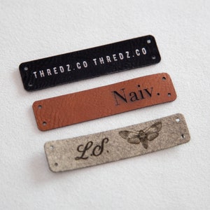 Personalised Tags. Faux Leather Clothing Labels. Custom Leather Labels ...