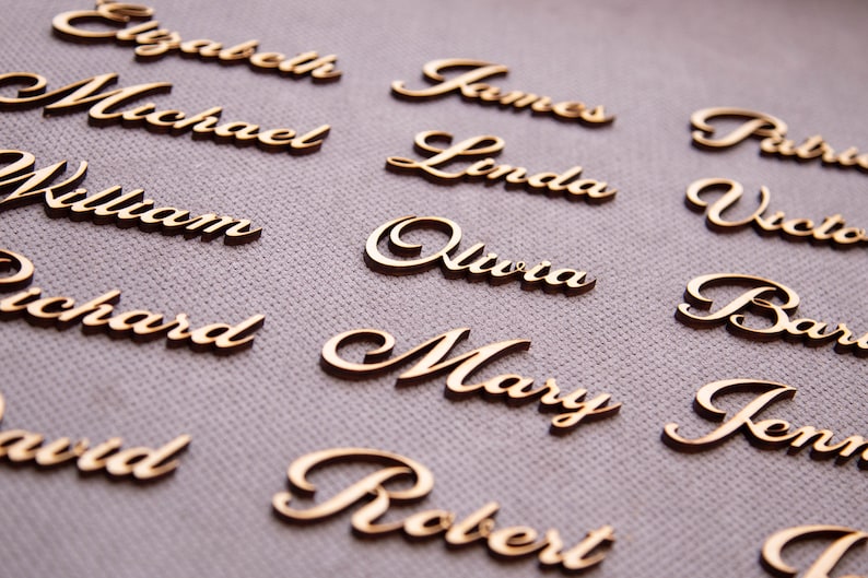 Custom Wooden Names, Wood Place Cards. Place Names Setting, Wooden ...