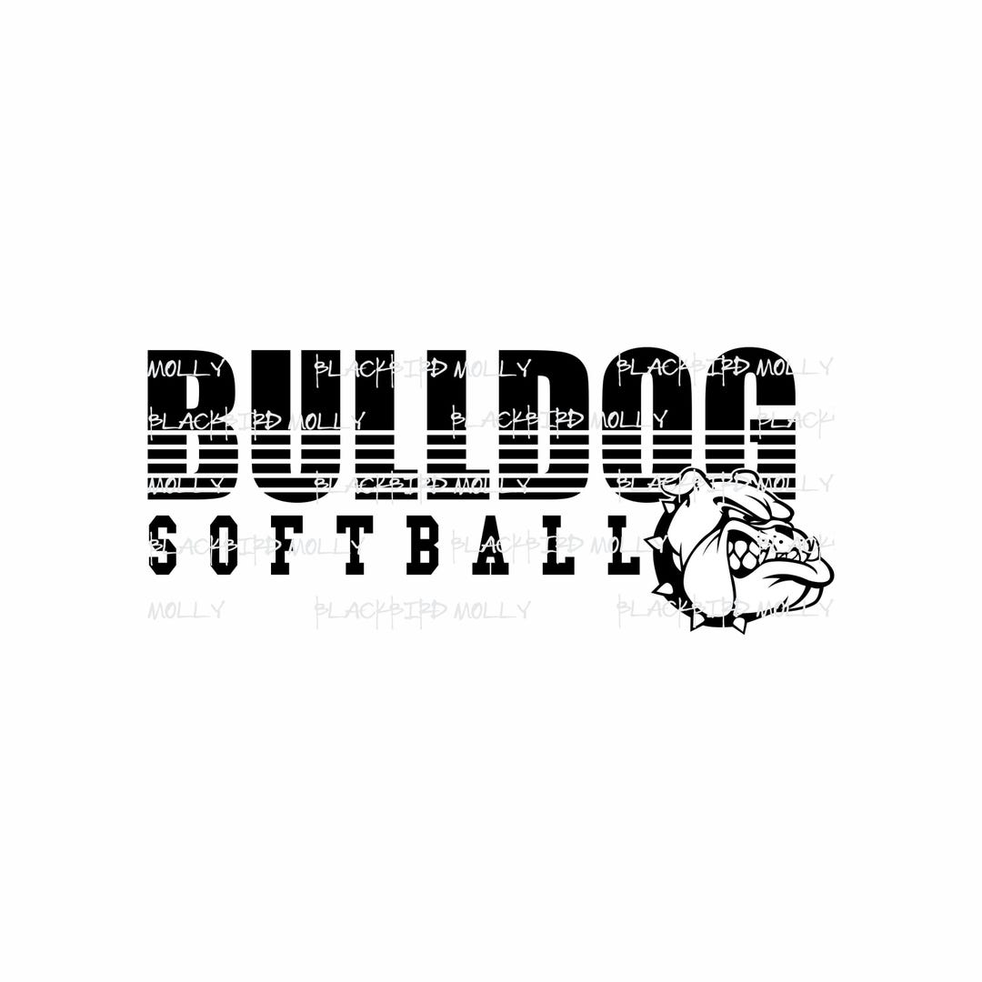 Bulldog Softball Logo Design 2 - Etsy