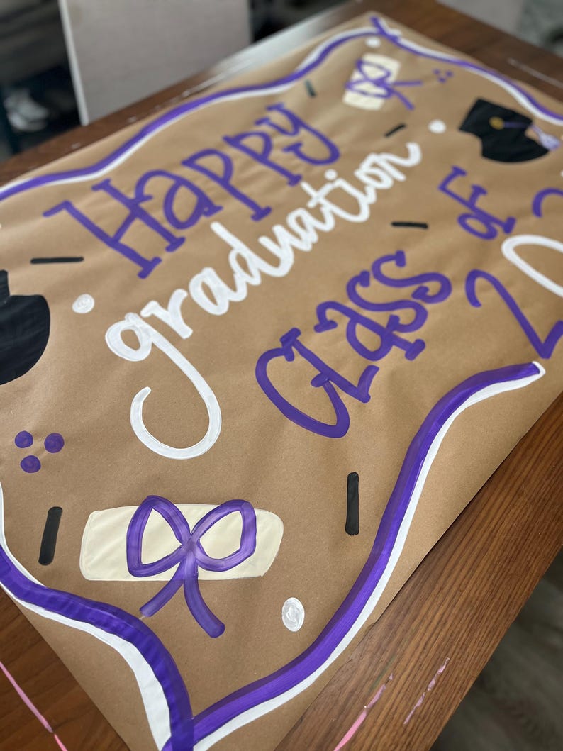 Hand Painted Grad Party Banner - Etsy