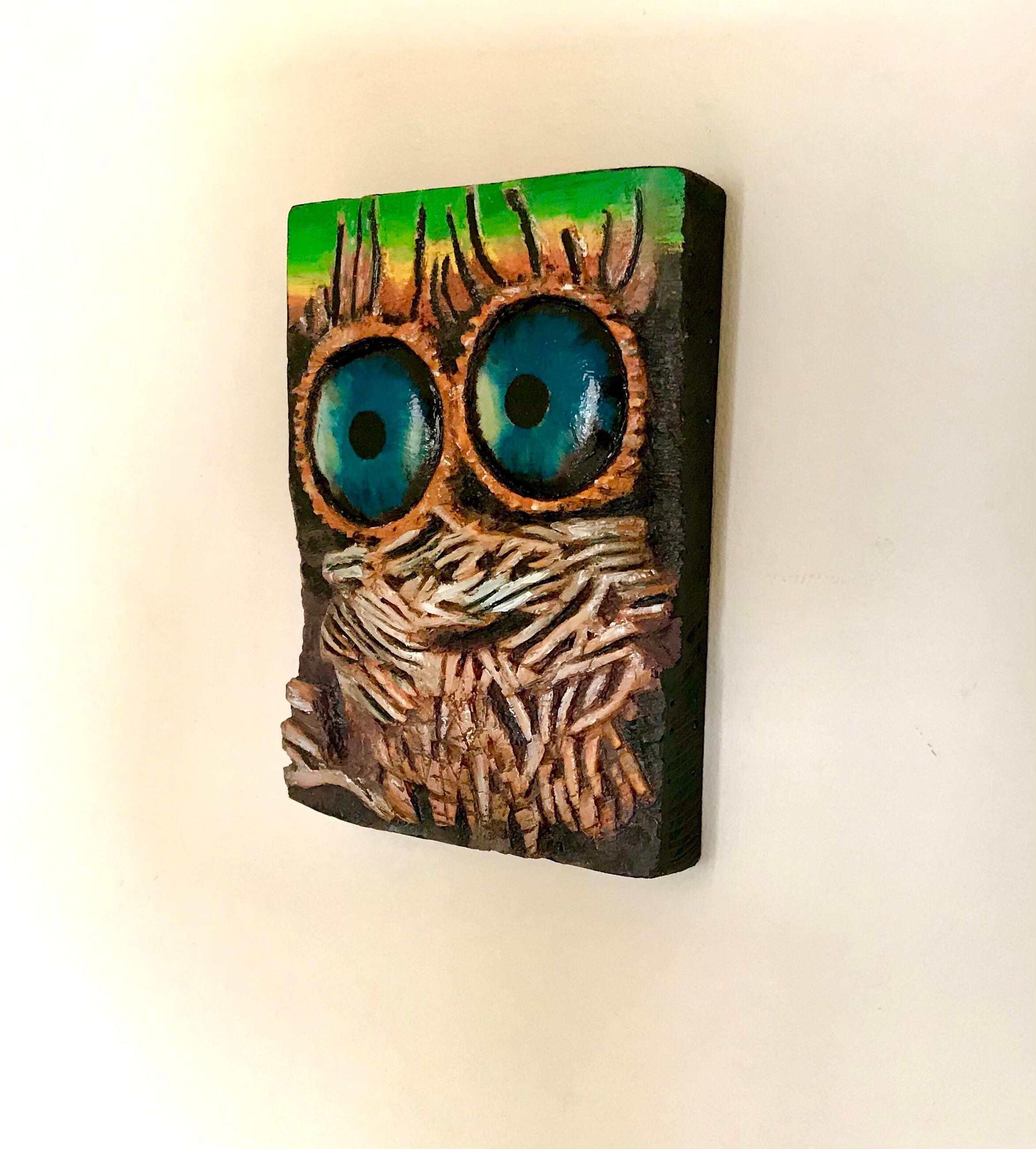 Humorous Magnified Spider Face Driftwood Carving Wall Hanging - Etsy